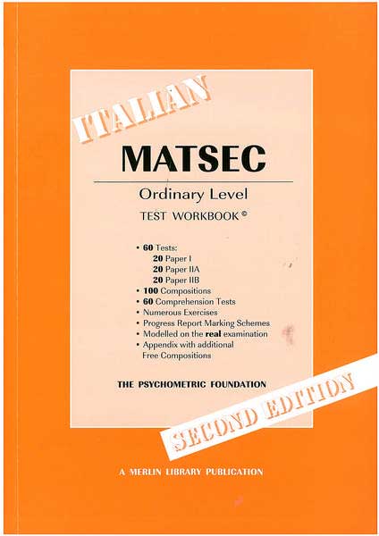Matsec – Italian Ordinary Level – test workbook – BDL Books