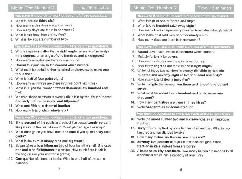 Mental Mathematics - Year 6