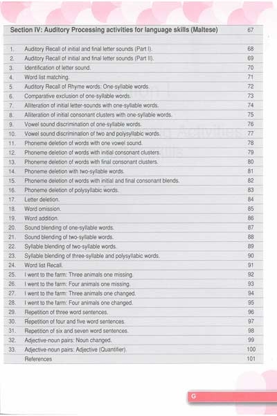 Auditory Processing Skills: