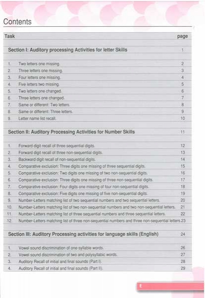 Auditory Processing Skills: