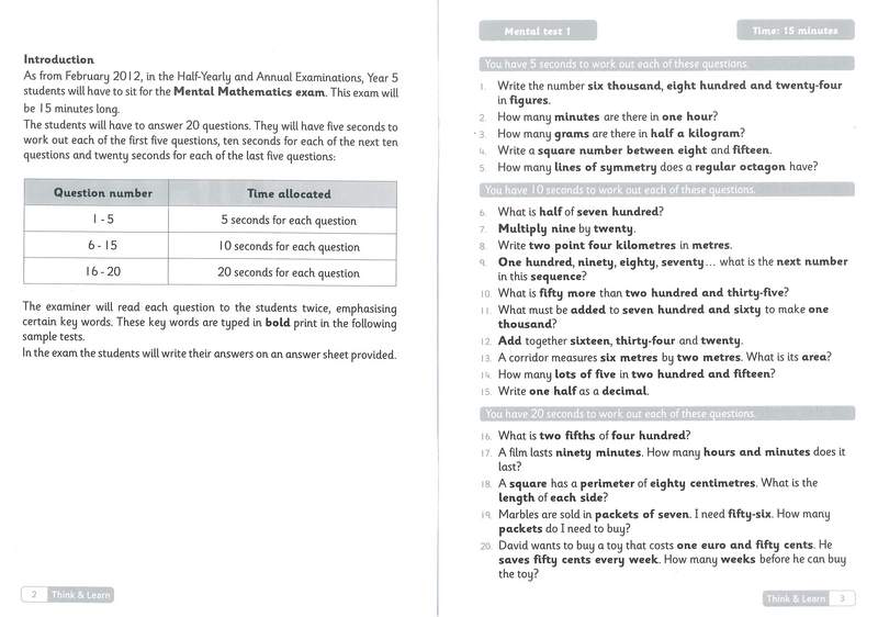 Think & Learn Mental Maths Year 5 - BDL Books